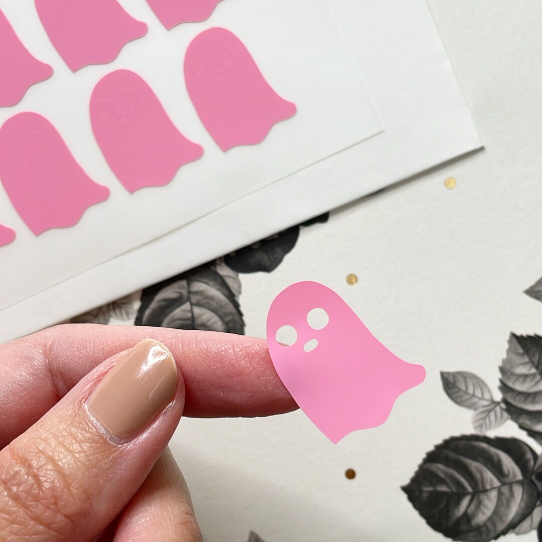 30x20mm Vinyl Ghost Stickers 20 Glossy PINK Ghosts Stickers - Etsy