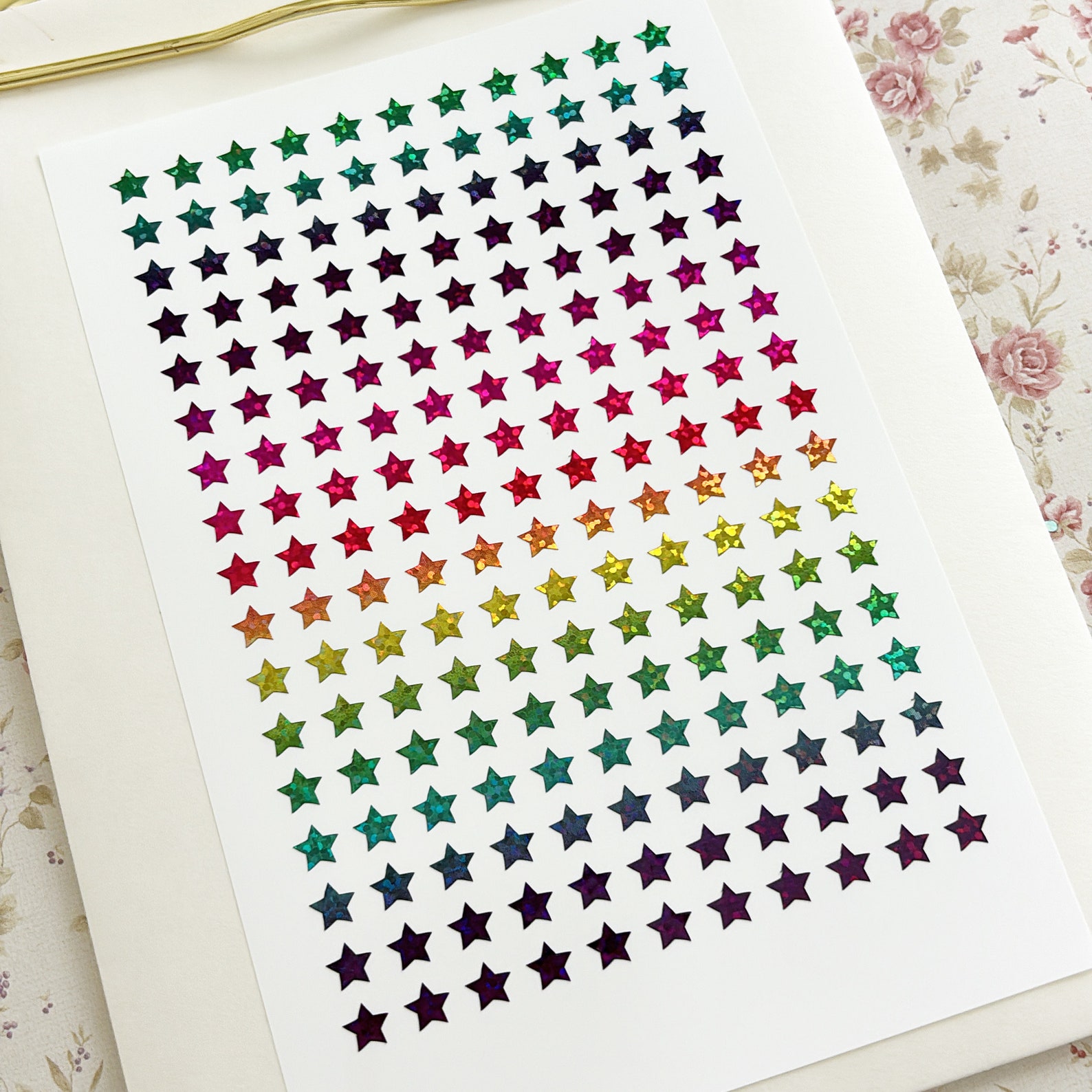 Tiny 6mm Sparkle Rainbow Star Stickers Vinyl Star Decals for Tumblrs ...