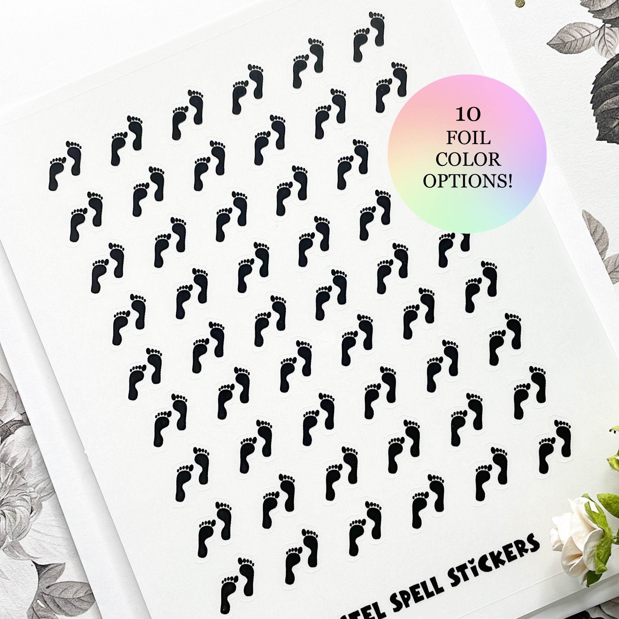10mm Feet Stickers Clear Footprint Stickers Cute Stickers - Etsy