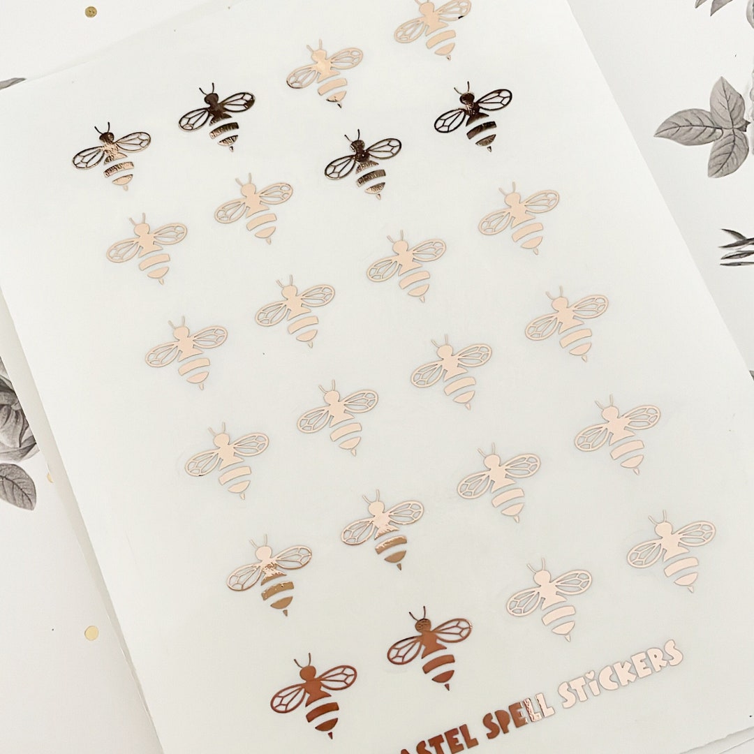 Rose Gold Bee Stickers for Cottagecore Themed Planners - Etsy