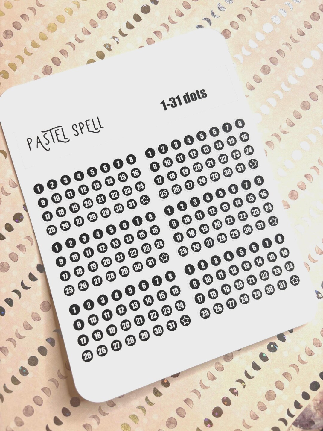 1-31 Numbered 5mm Circle Stickers for Planners, Monthly Foiled Date ...