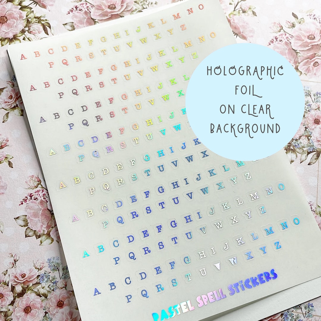 Tiny Clear Letter Stickers Holographic Alphabet Stickers - Etsy