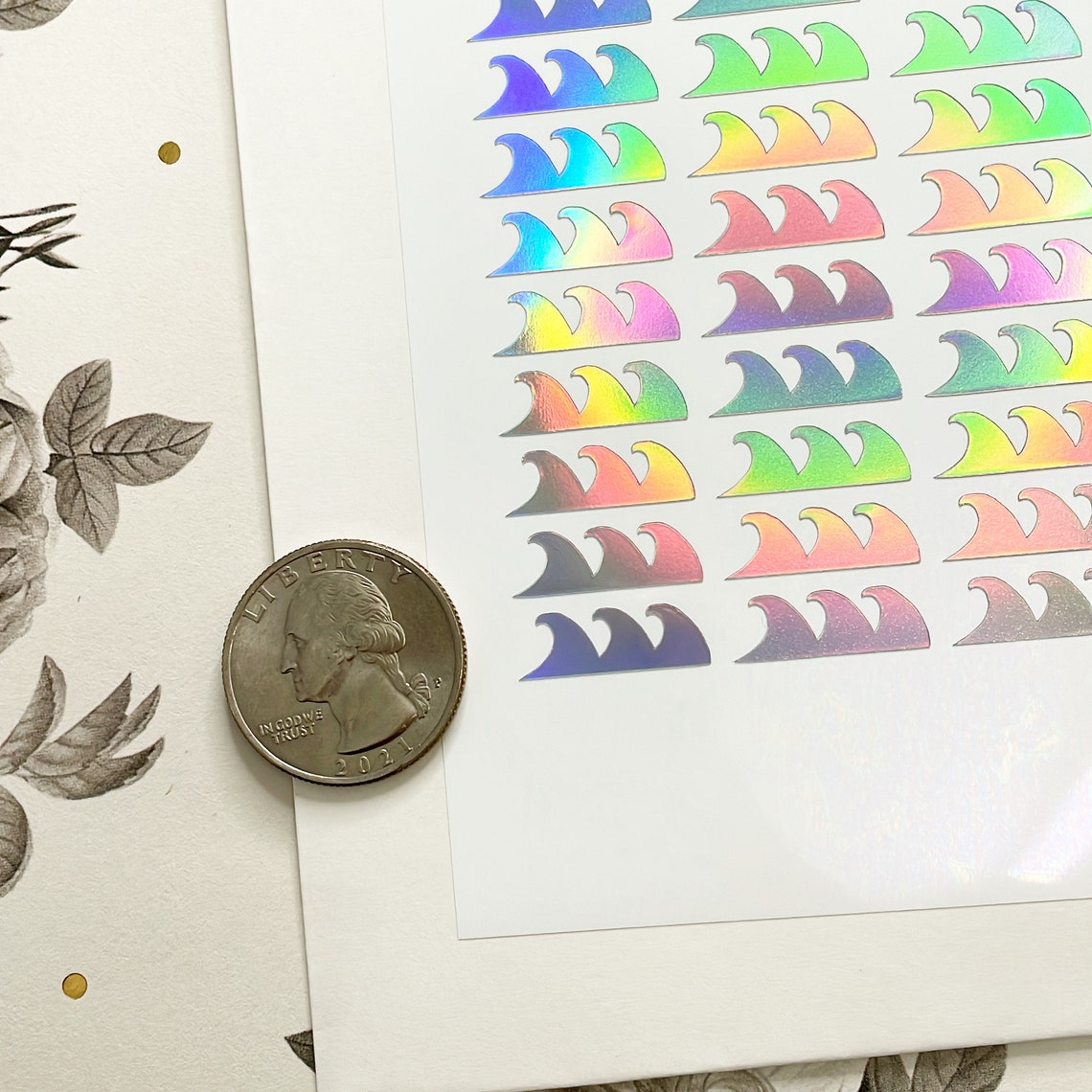 20mm Holographic Waves Stickers Vinyl Sea Themed Stickers - Etsy