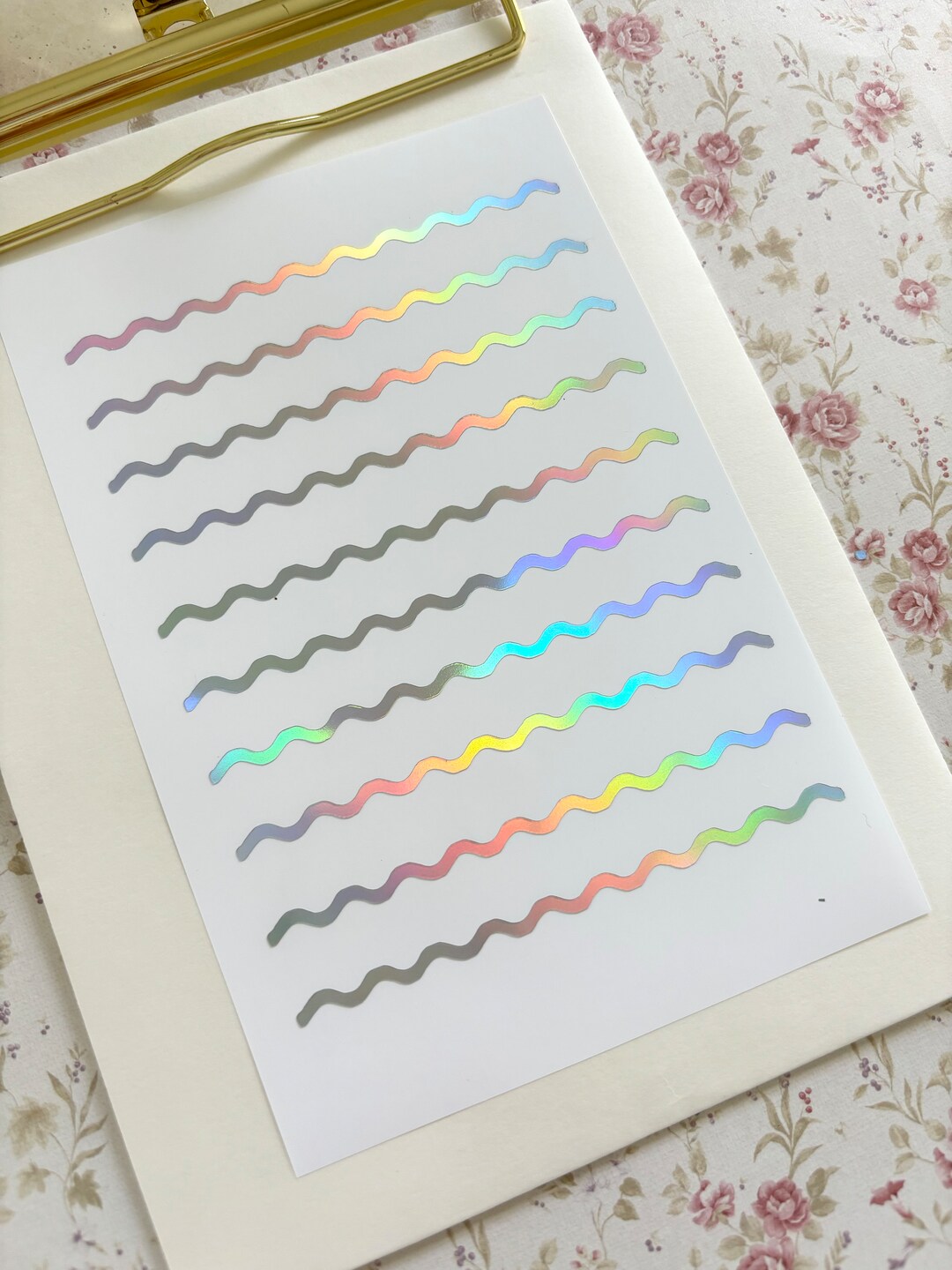 3.5 Inch Holographic Vinyl Squiggle Lines Border Strip Stickers for ...