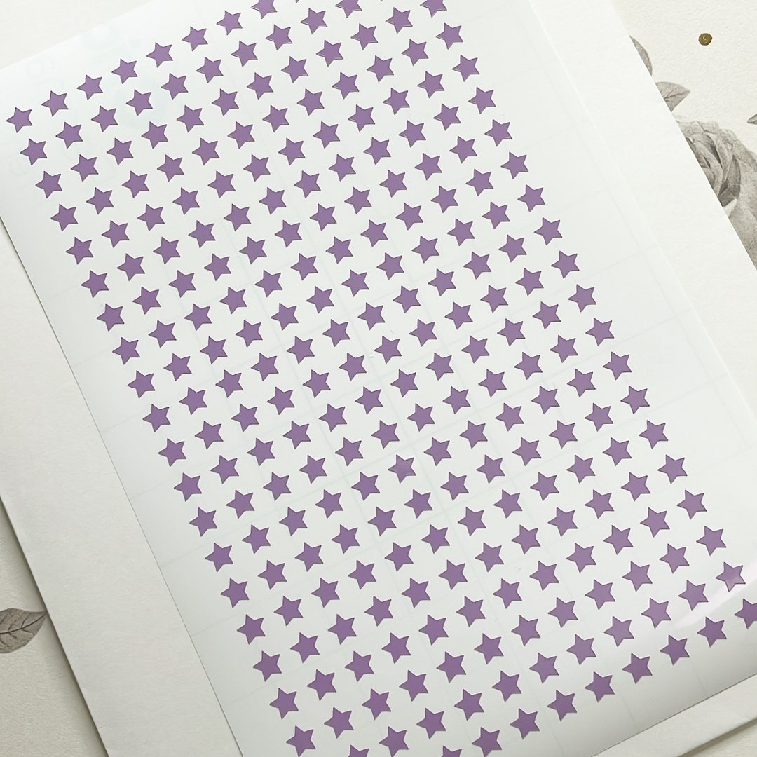 4mm Tiny Pastel Purple Star Stickers, Purple Vinyl Star Stickers ...