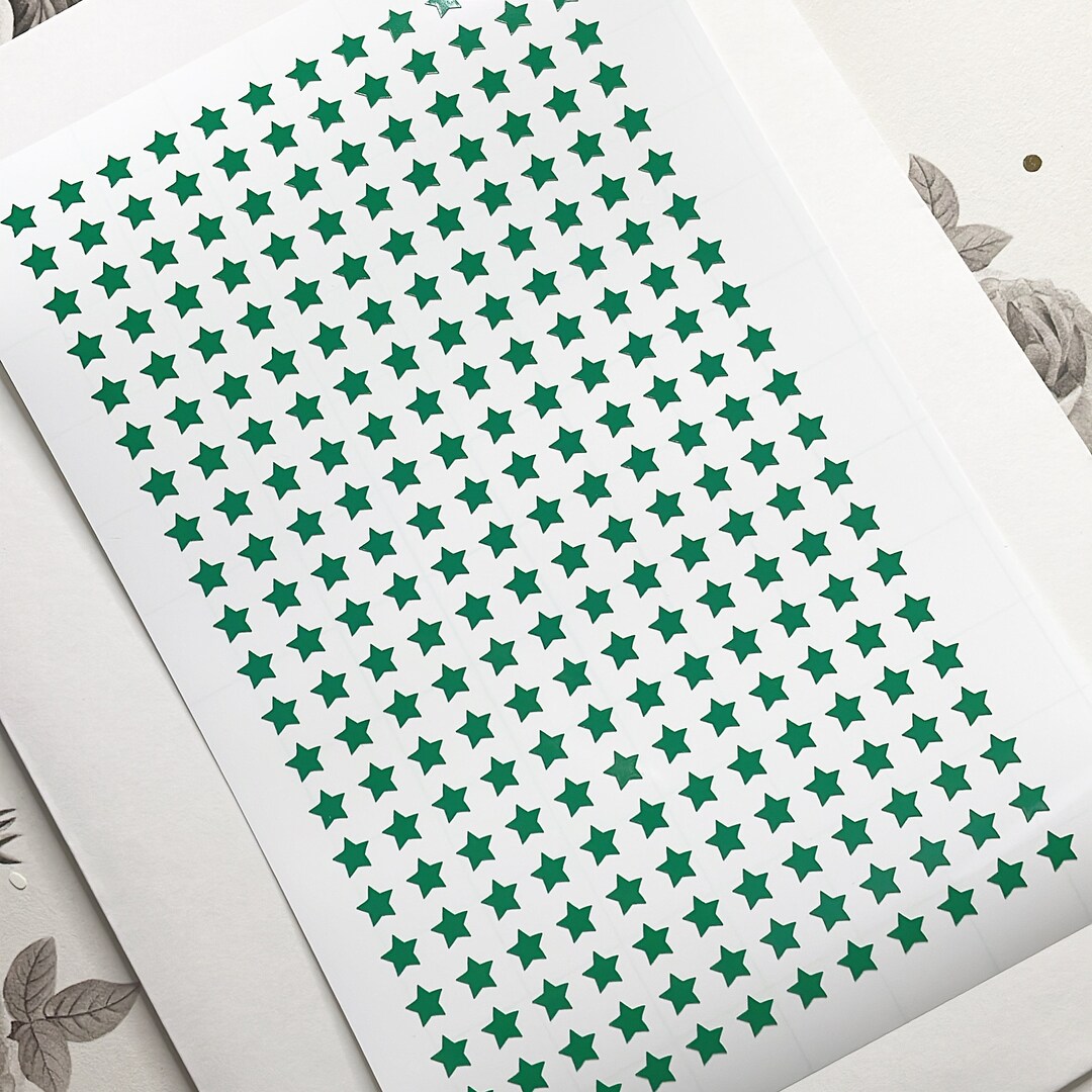 4mm Tiny Dark Green Star Stickers, Vinyl Star Stickers, Planner ...