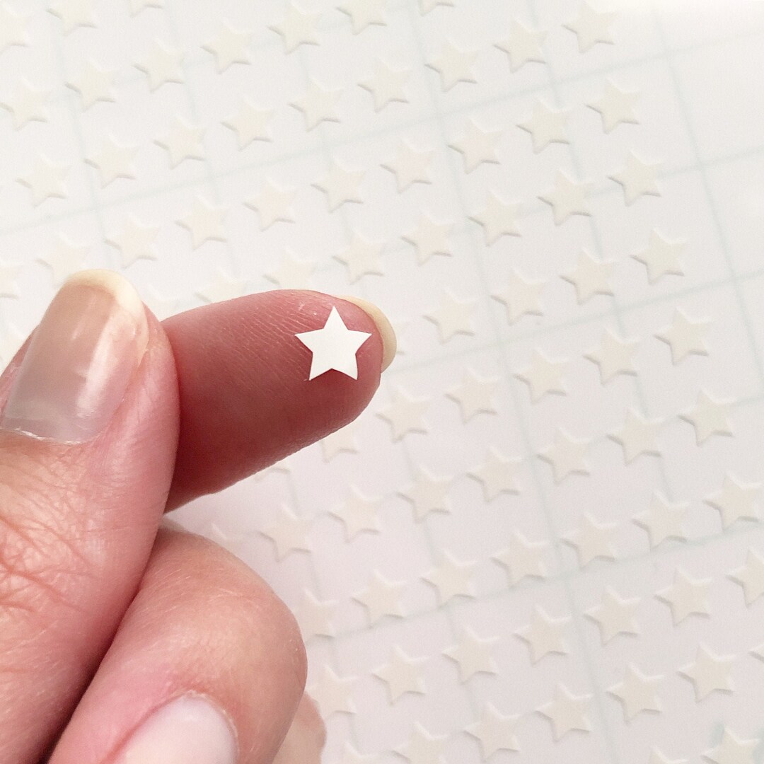 6mm Glossy White Star Stickers, Vinyl 6mm Star Stickers, Planner ...