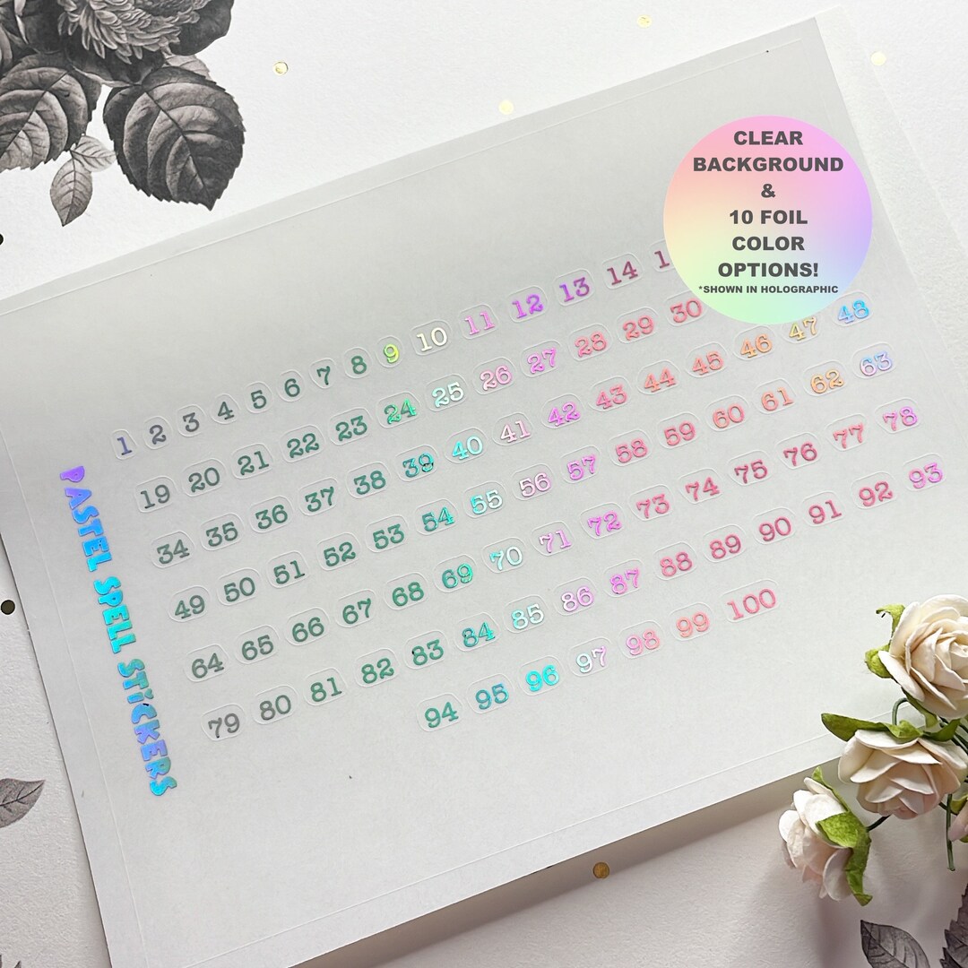 Small Typewriter Number Stickers, 1-100 Numbers, Bujo Stickers, Tiny ...