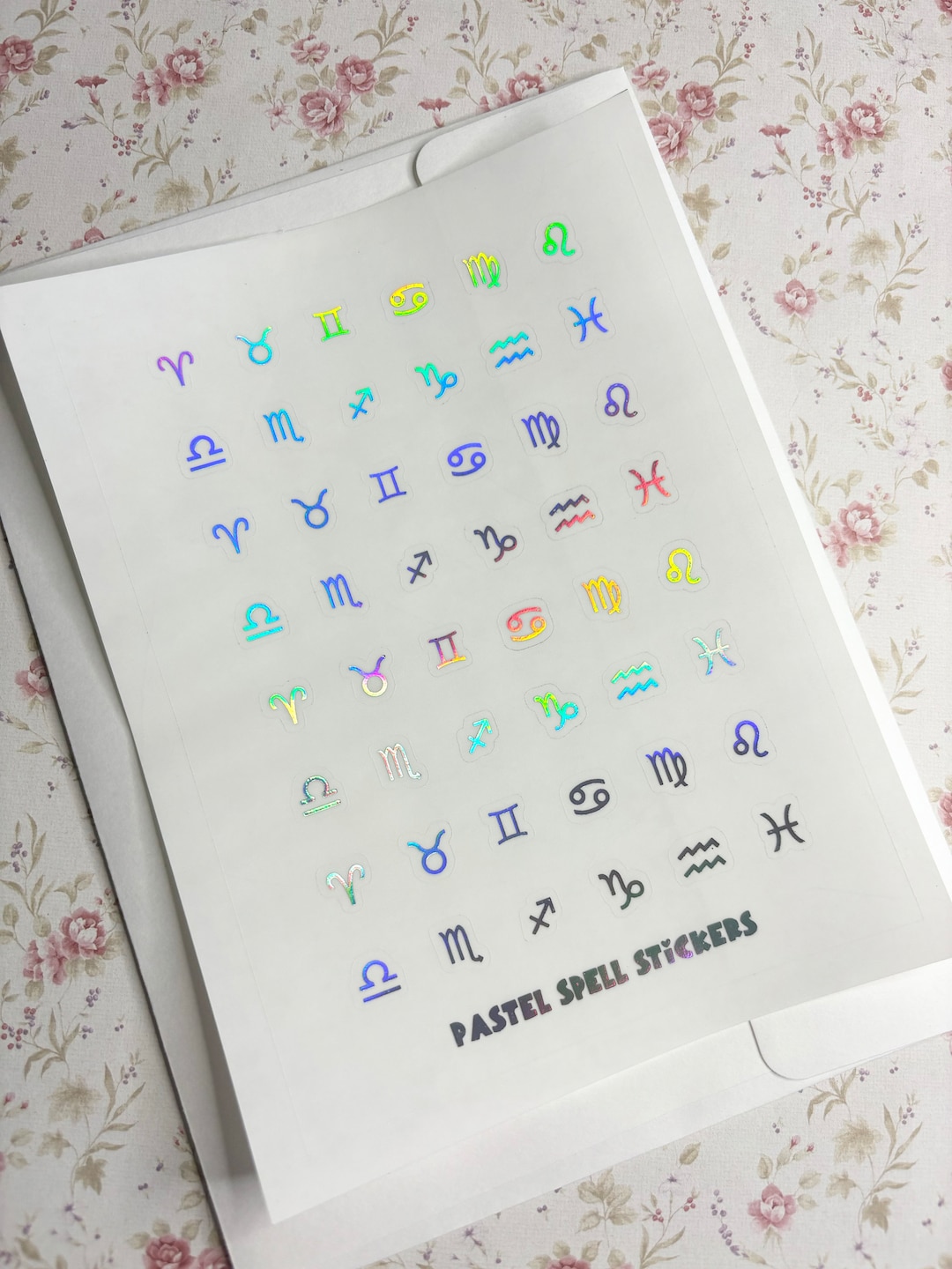 Choose Your Zodiac Sign, 8mm Holographic Zodiac Stickers, Clear Zodiac ...