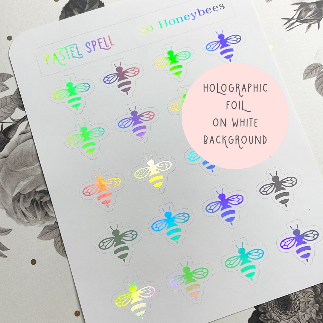 Holographic Bee Stickers 18mm Bees Nature Stickers Bug - Etsy