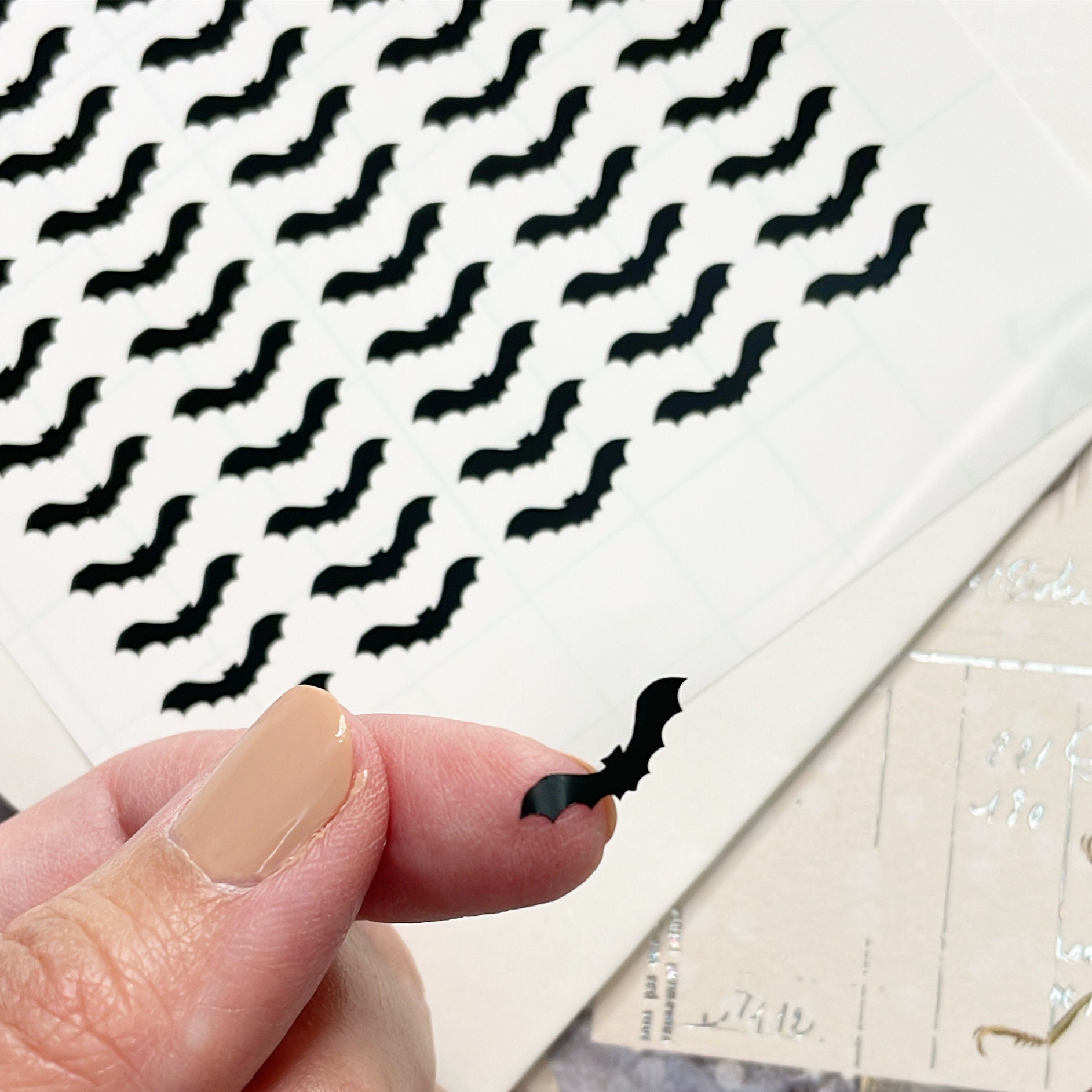 Tiny Black Bats Stickers 20x4mm Vinyl Halloween Stickers - Etsy