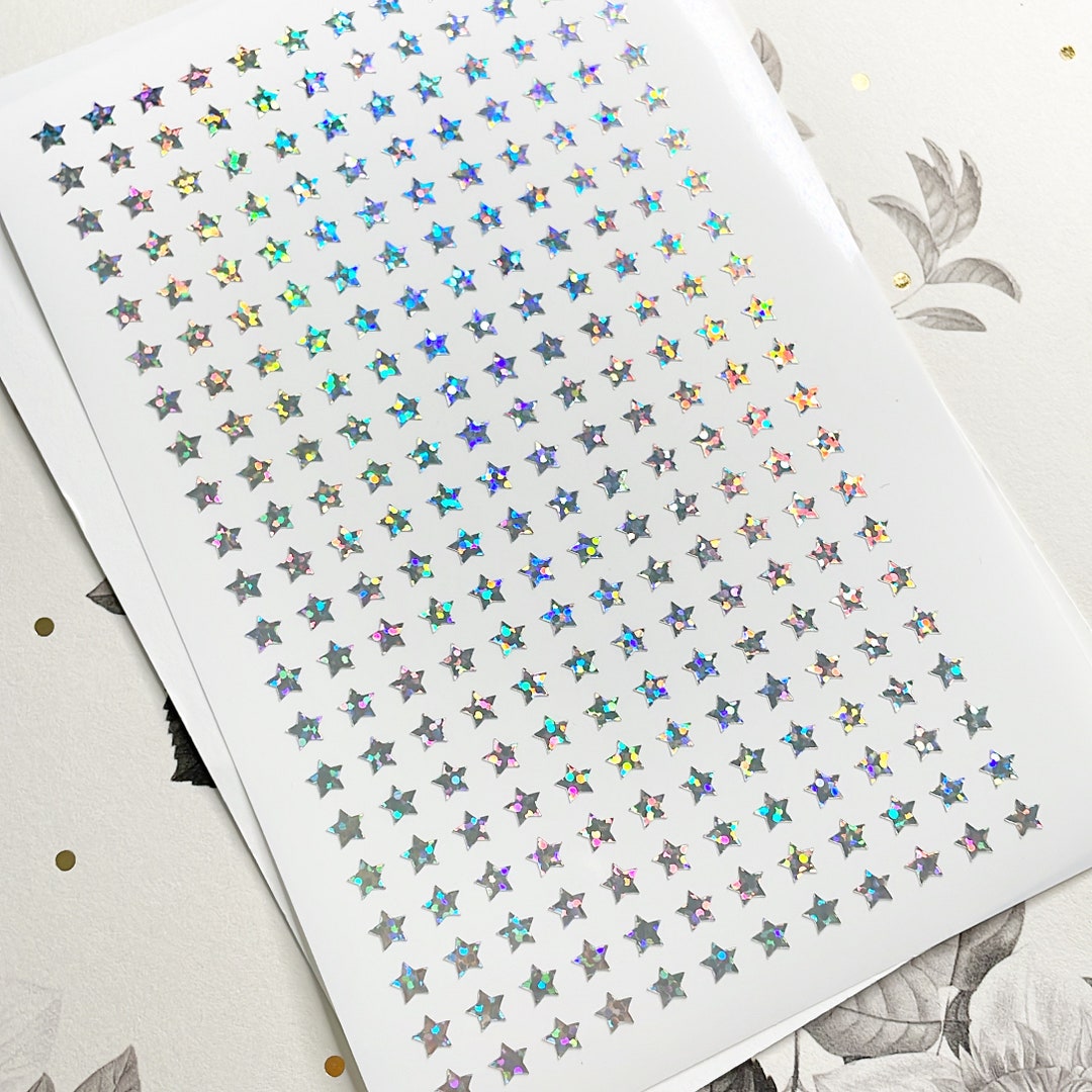 4mm Holographic Sparkly Star Stickers, Tiny Stars Stickers, Vinyl Holo ...