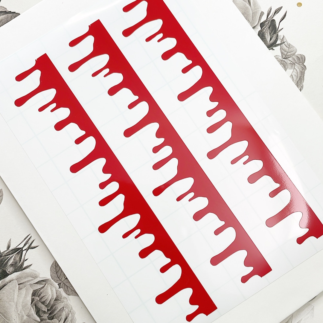 Vinyl 5 Inch Long Red Drips Stickers, Slime Stickers, Halloween ...