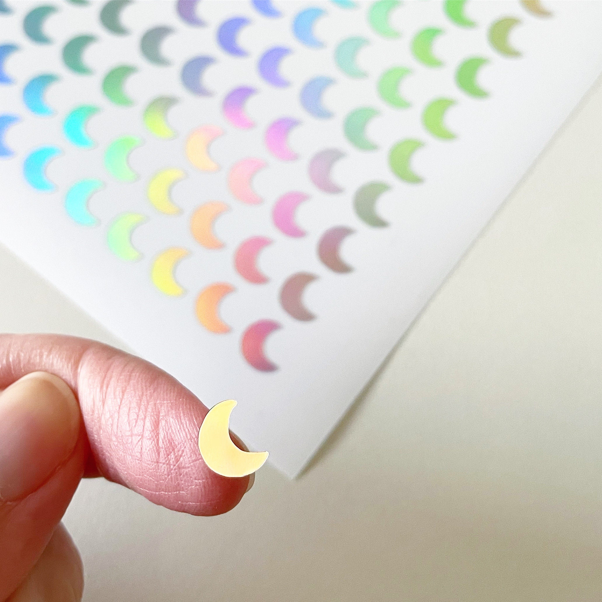 Kawaii Crescent Moon Stickers 8mm Cute Moons Vinyl - Etsy Israel