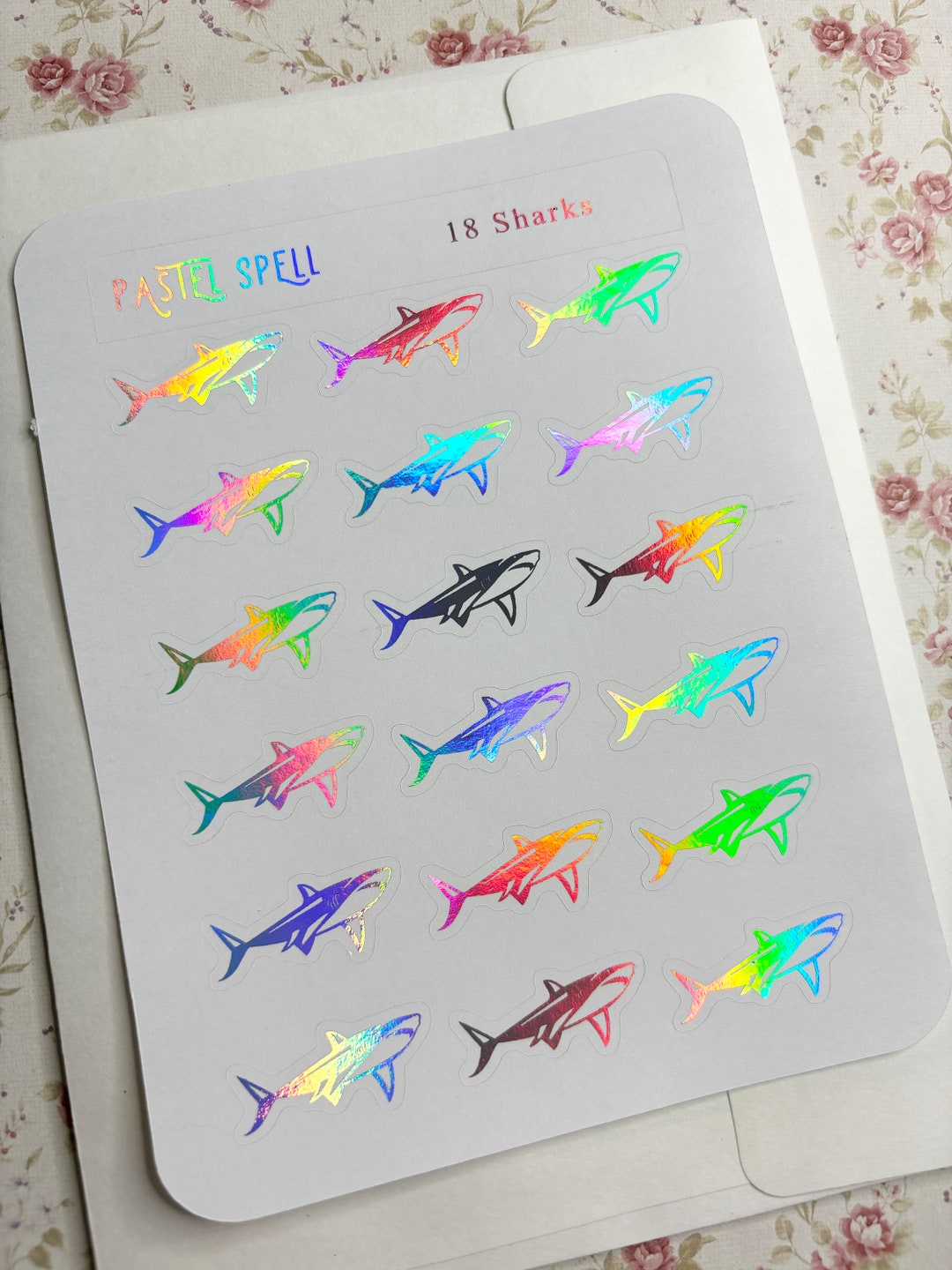 Shark Stickers, Holographic Sharks, 32mm Sea Themed Stickers, Ocean ...