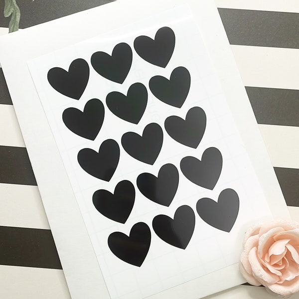 Black Heart Vinyl Stickers - Etsy