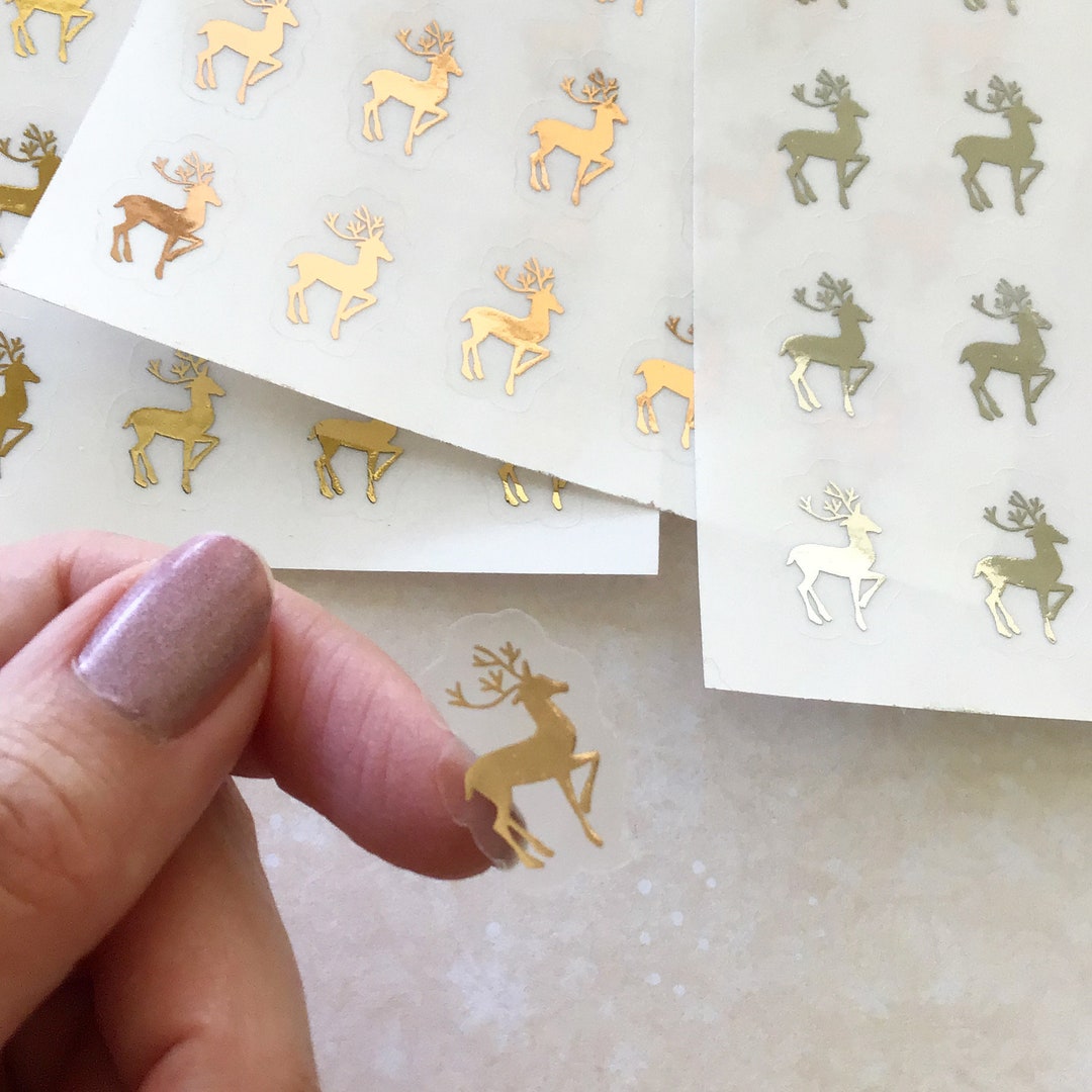 Holographic Reindeer Stickers for Winter Planner or Christmas Cards ...