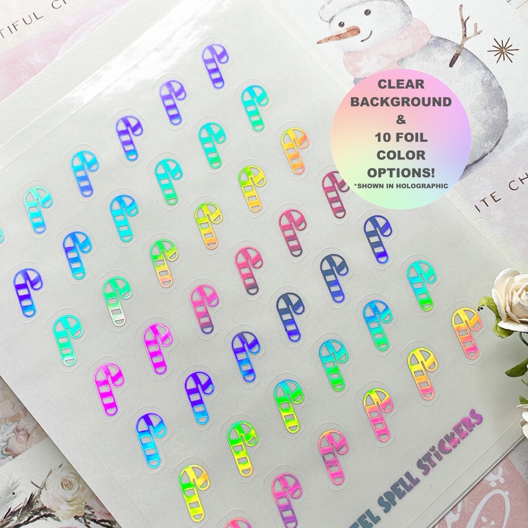 Candy Cane Stickers for Winter Planner and Calendars, Holographic ...