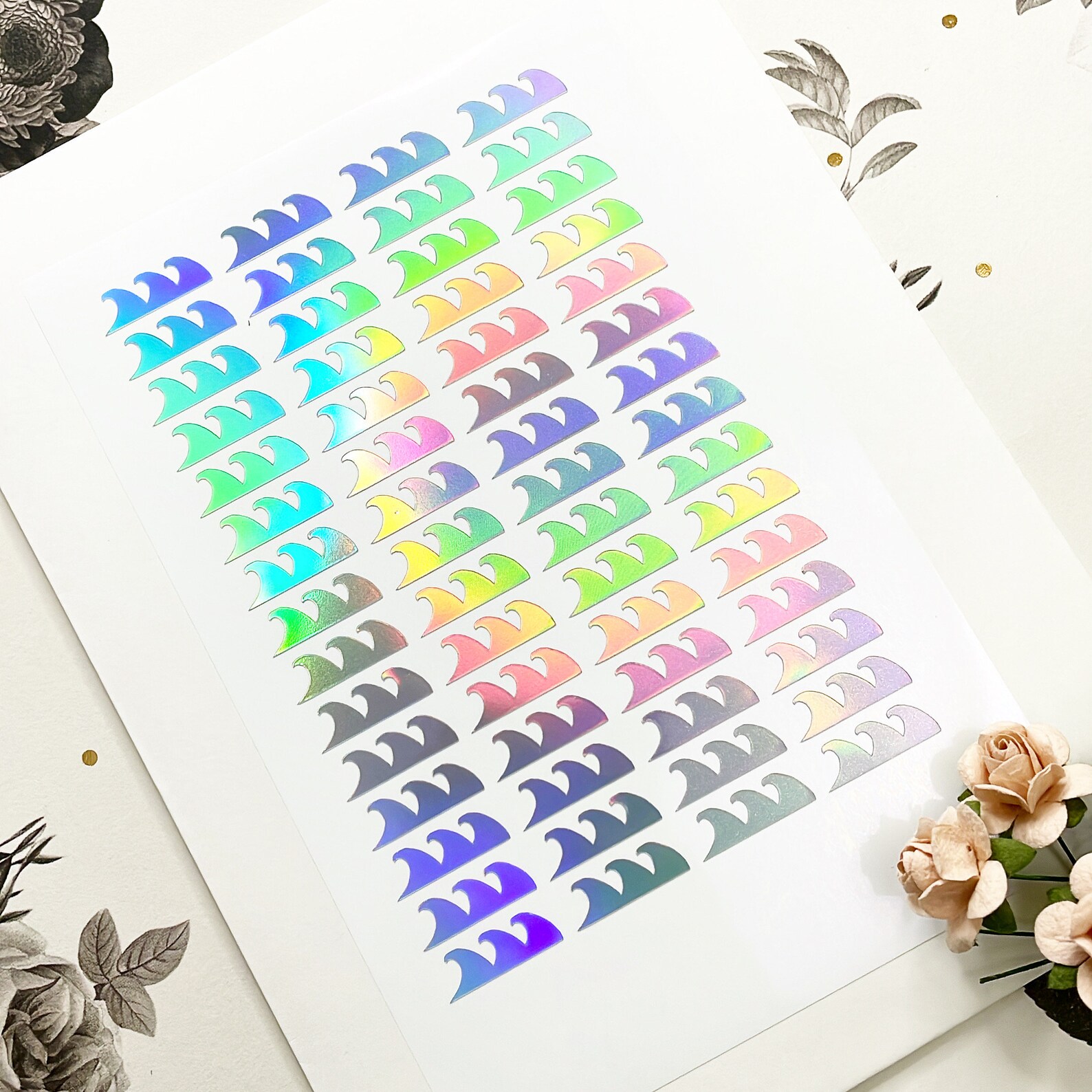 20mm Holographic Waves Stickers Vinyl Sea Themed Stickers - Etsy