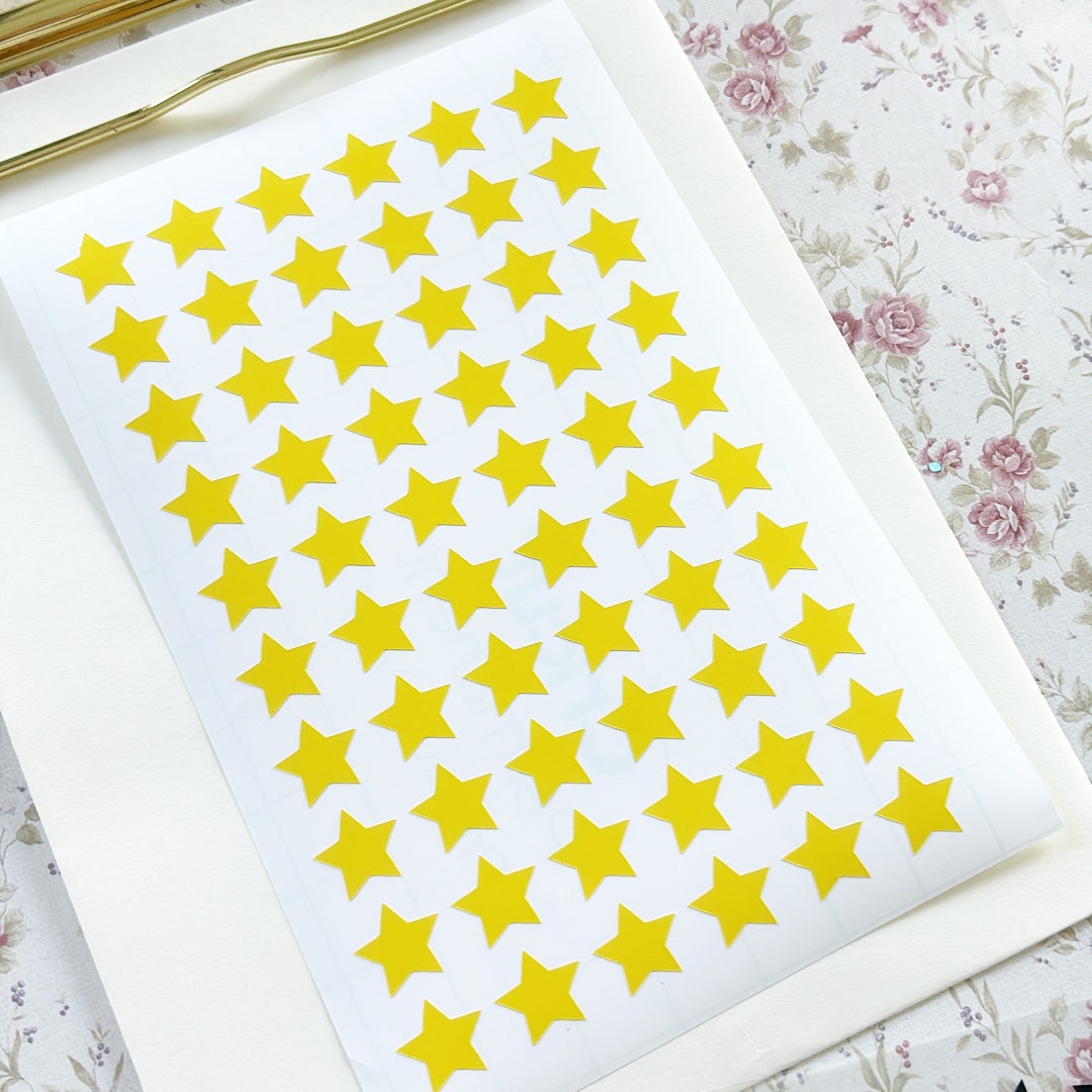 1/2 Inch Glossy Yellow Star Stickers for Planners Vinyl Decals for ...