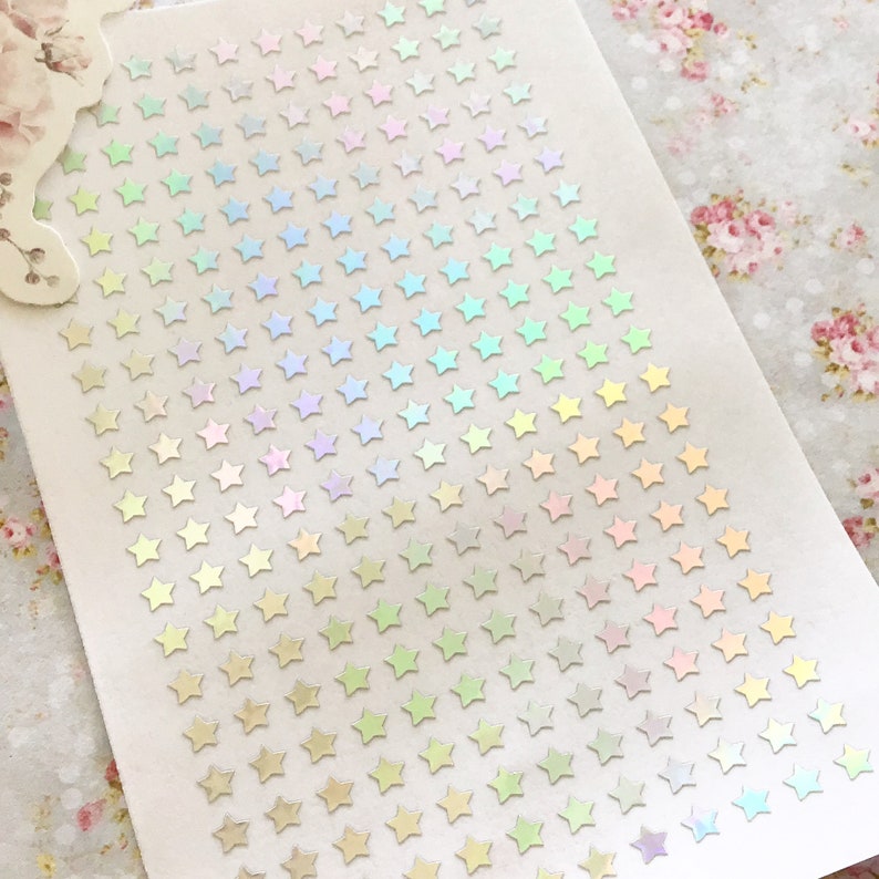 4mm Holographic Star Stickers Tiny Stars Stickers Vinyl Holo | Etsy