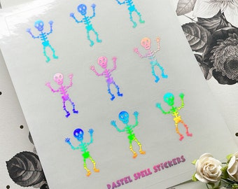 Skeleton Stickers One Inch Round Seals - Etsy