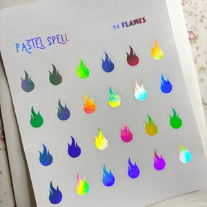 Small Holographic Fire Flame Stickers Campfire Themed Travel Journal - Etsy