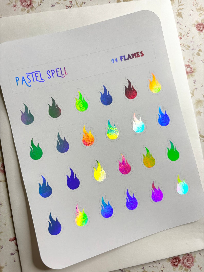 Small Holographic Fire Flame Stickers Campfire Themed Travel Journal - Etsy