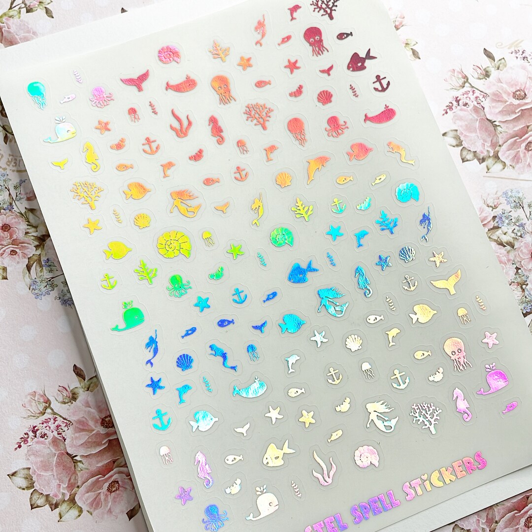 Tiny Ocean Themed Stickers Sea Life Stickers Mermaid - Etsy