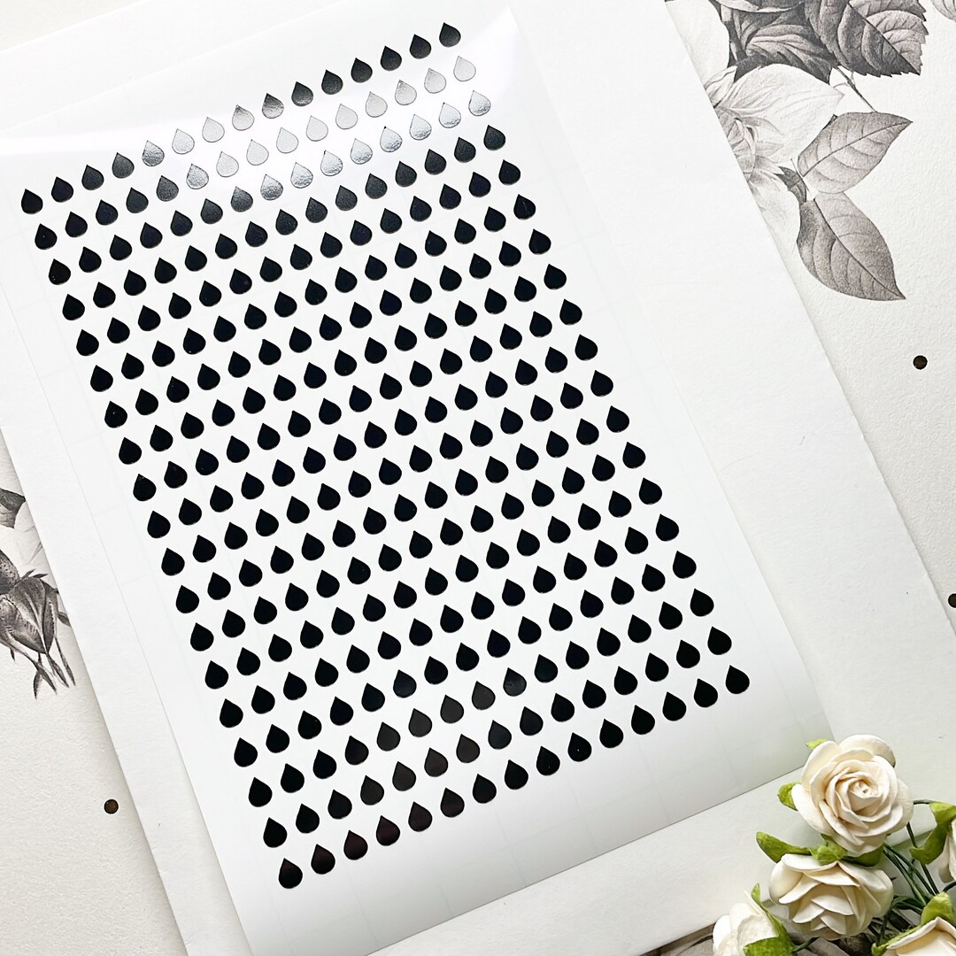 4mm Glossy Black Hydration Tracker Drops Period Tracker Stickers Vinyl ...