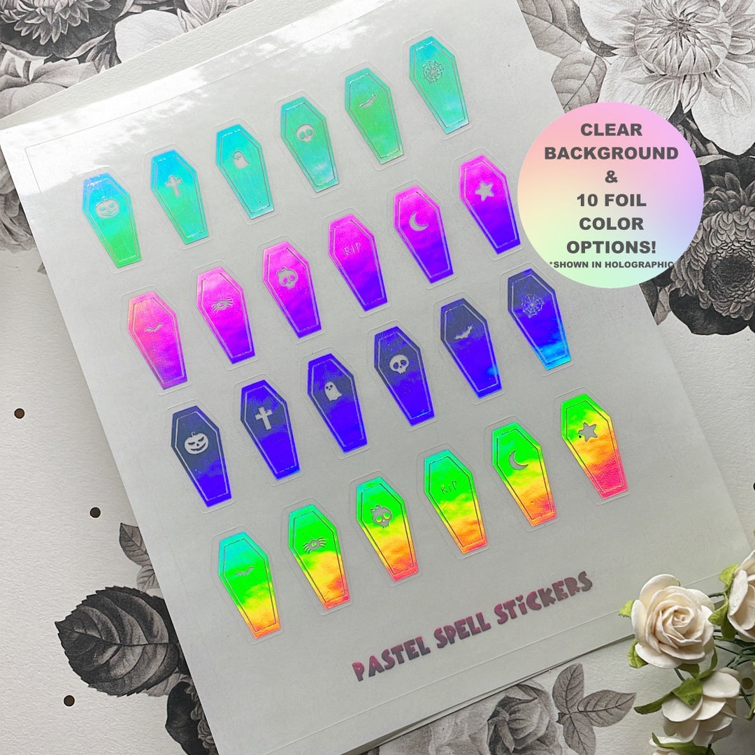 Coffin Sticker Gravestone Stickers Holographic Option - Etsy