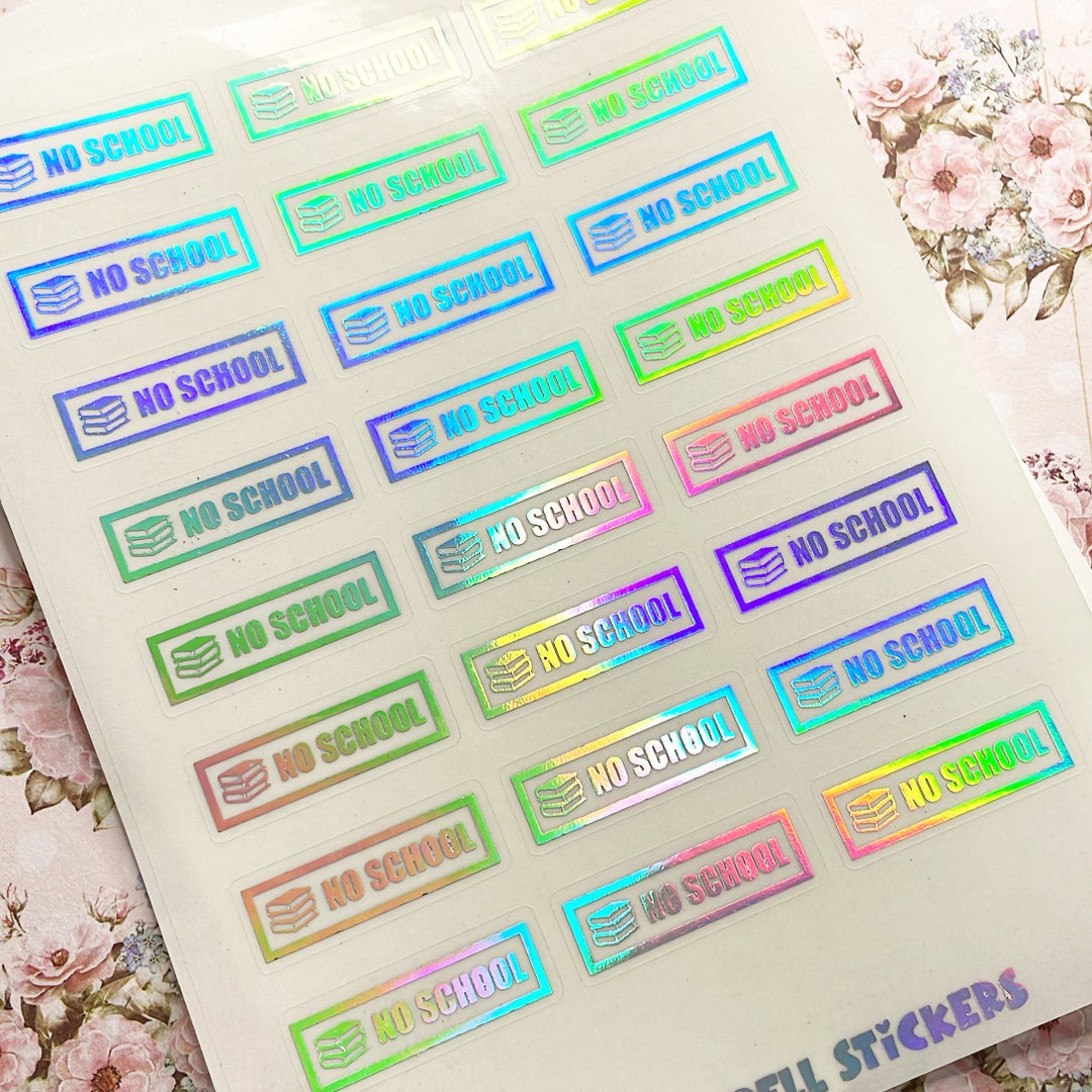NO SCHOOL Stickers 30x10mm Schedule Stickers for Planners, Bullet ...