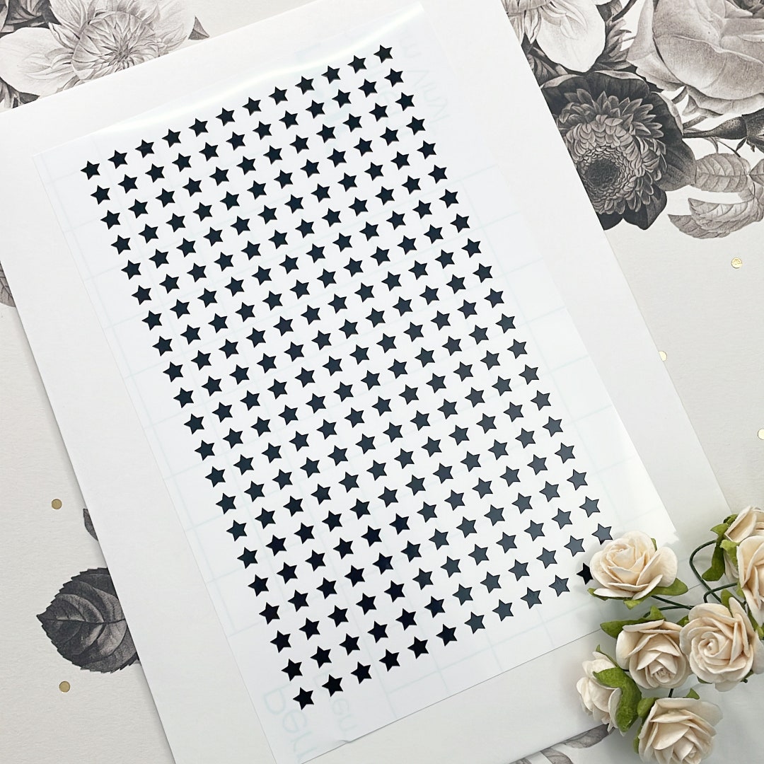 4mm Tiny Black Star Stickers, Vinyl Star Stickers, Planner Stickers ...