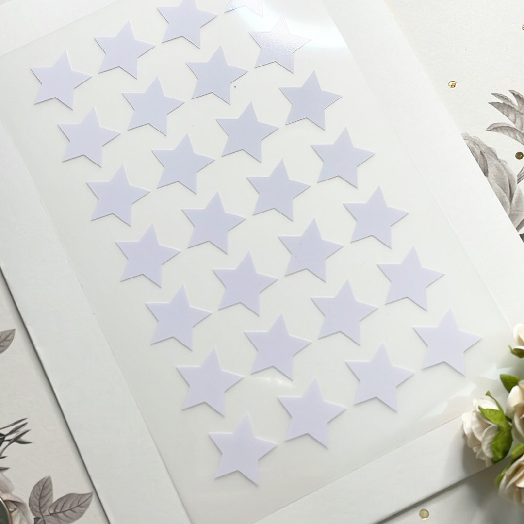 Vinyl 0.75" WHITE Star Stickers, Envelope Sealers, Simple Stickers - Etsy