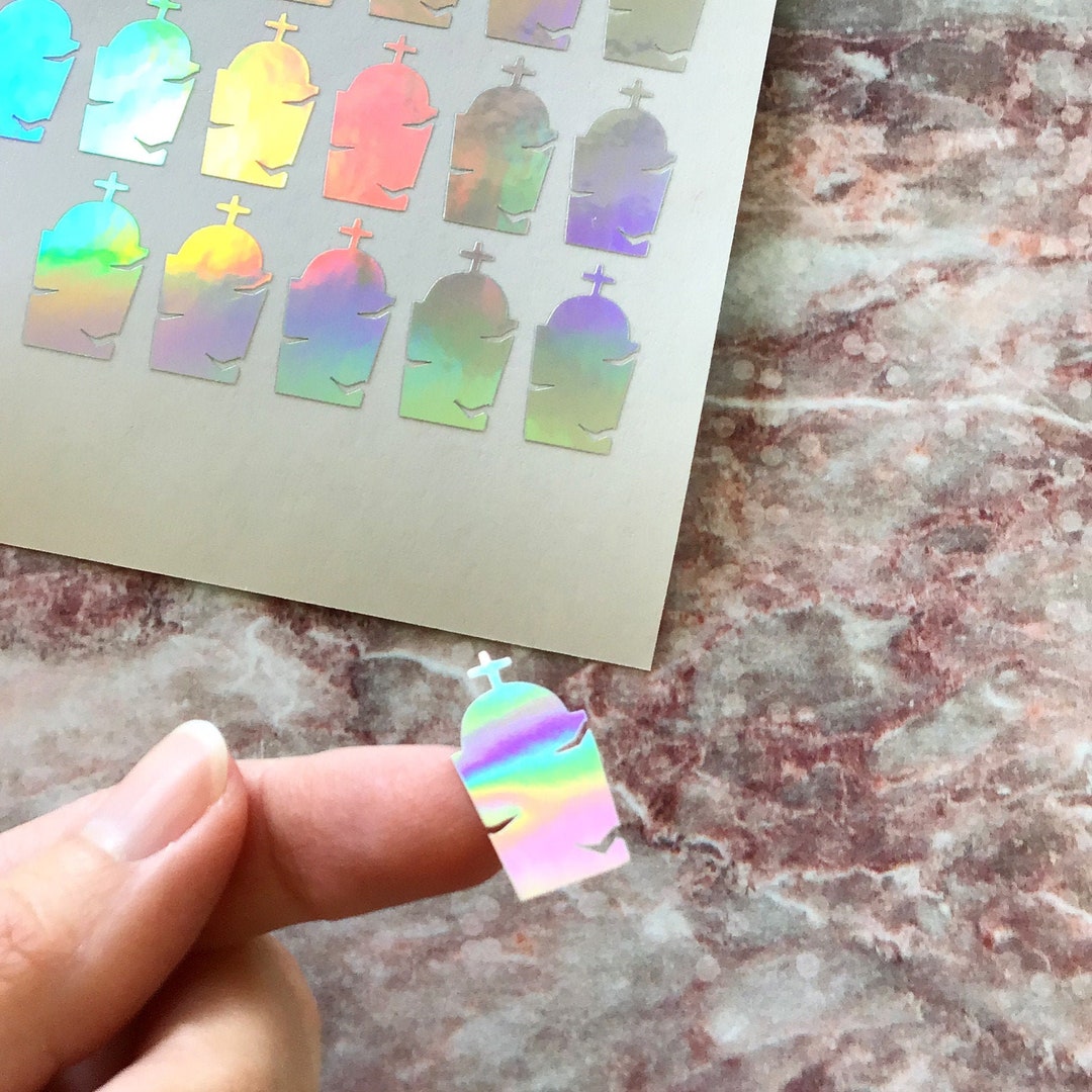 Gravestone Stickers, Holographic Tombstone Stickers, Goth Stickers ...