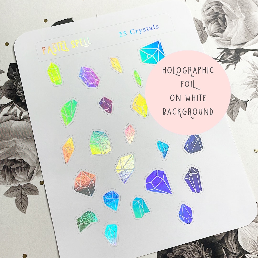 Crystal Stickers Holographic Foil Stickers Gem and Crystal - Etsy