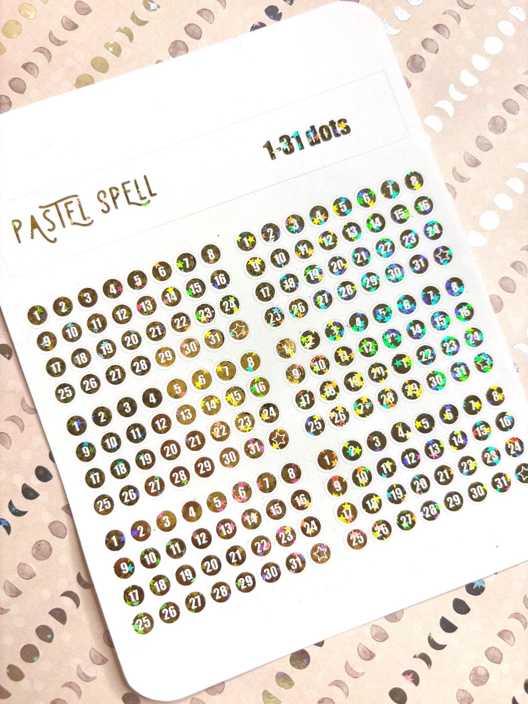 1-31 Numbered 5mm Glitter Circle Stickers for Planners, Monthly Foiled ...