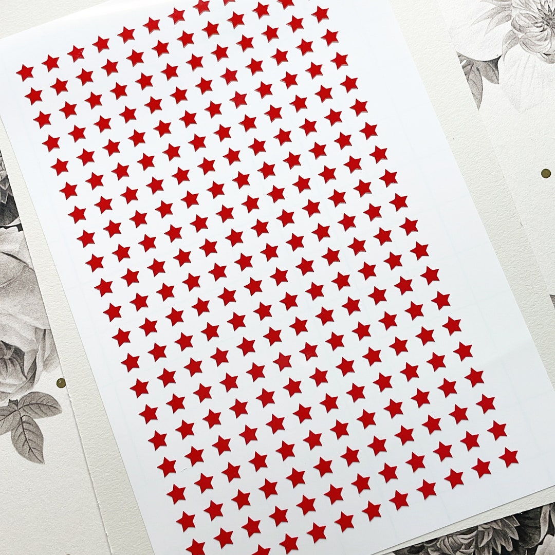 4mm Tiny Red Star Stickers, Vinyl Star Stickers, Planner Stickers ...