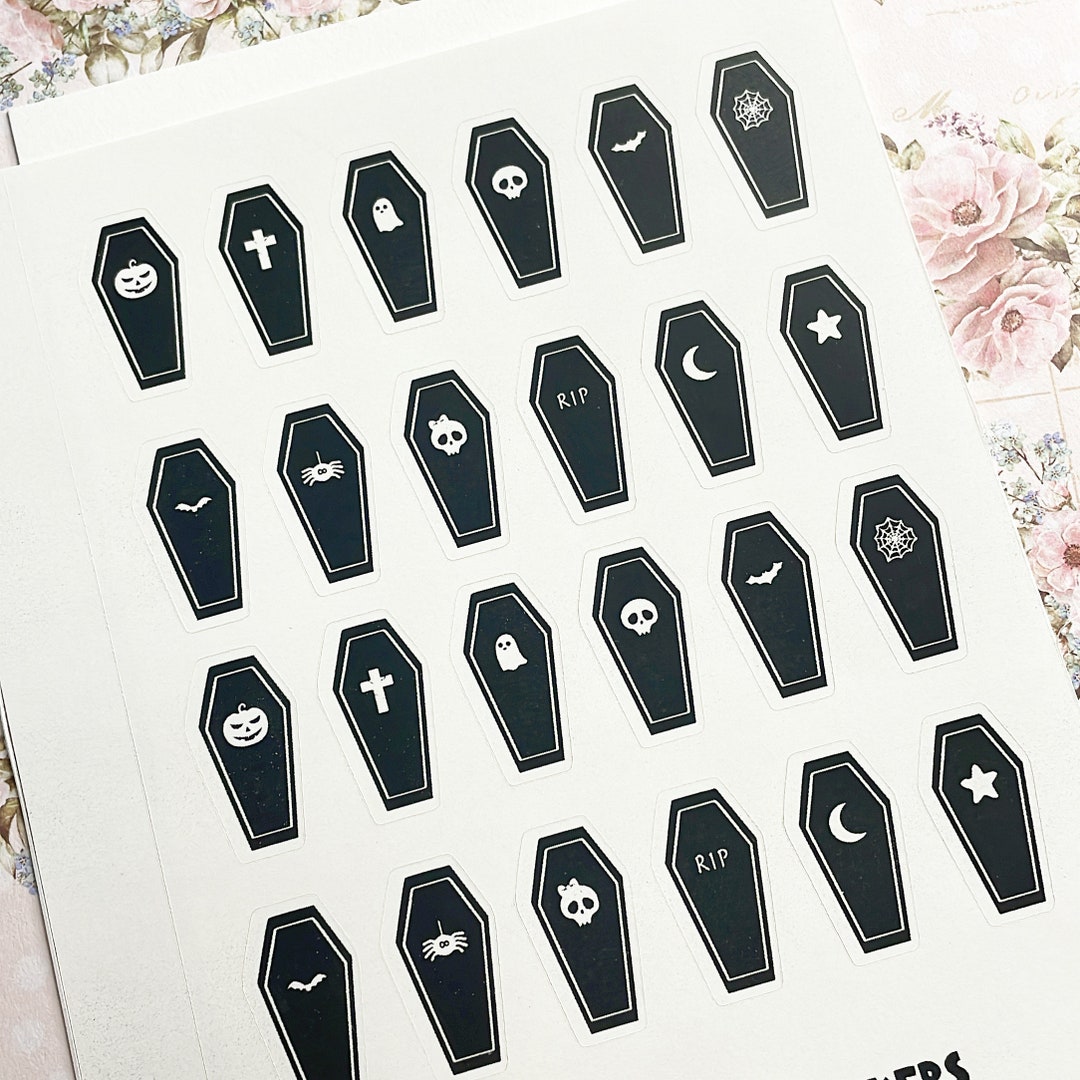 Coffin Sticker Gravestone Stickers Holographic Option - Etsy