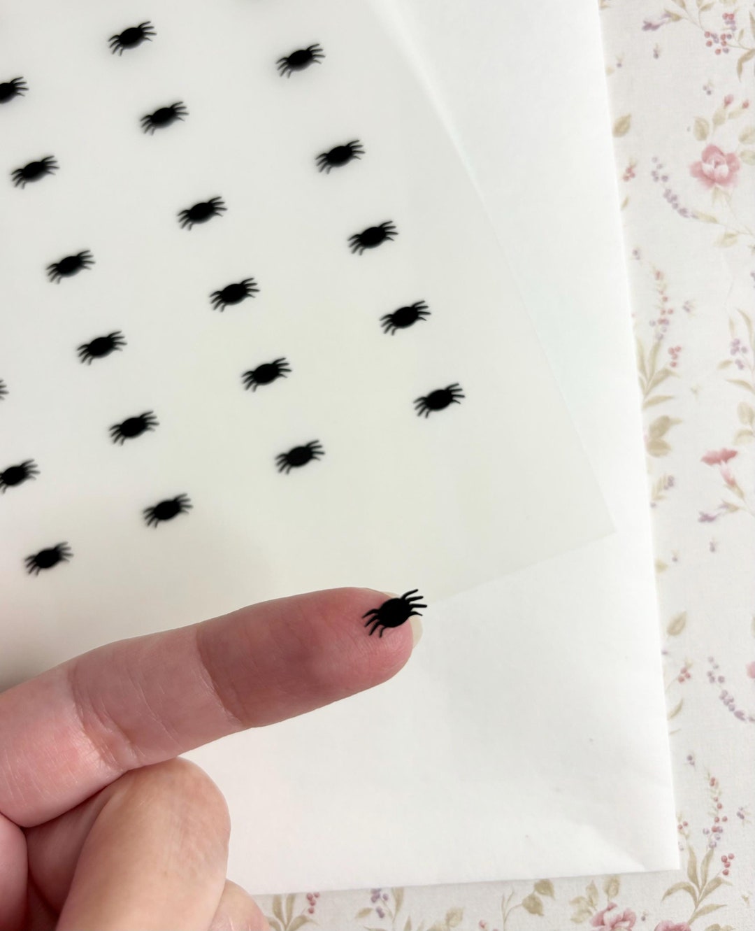 7mm Black Spider Stickers Vinyl Halloween Nail Art Micro Goth Stickers ...