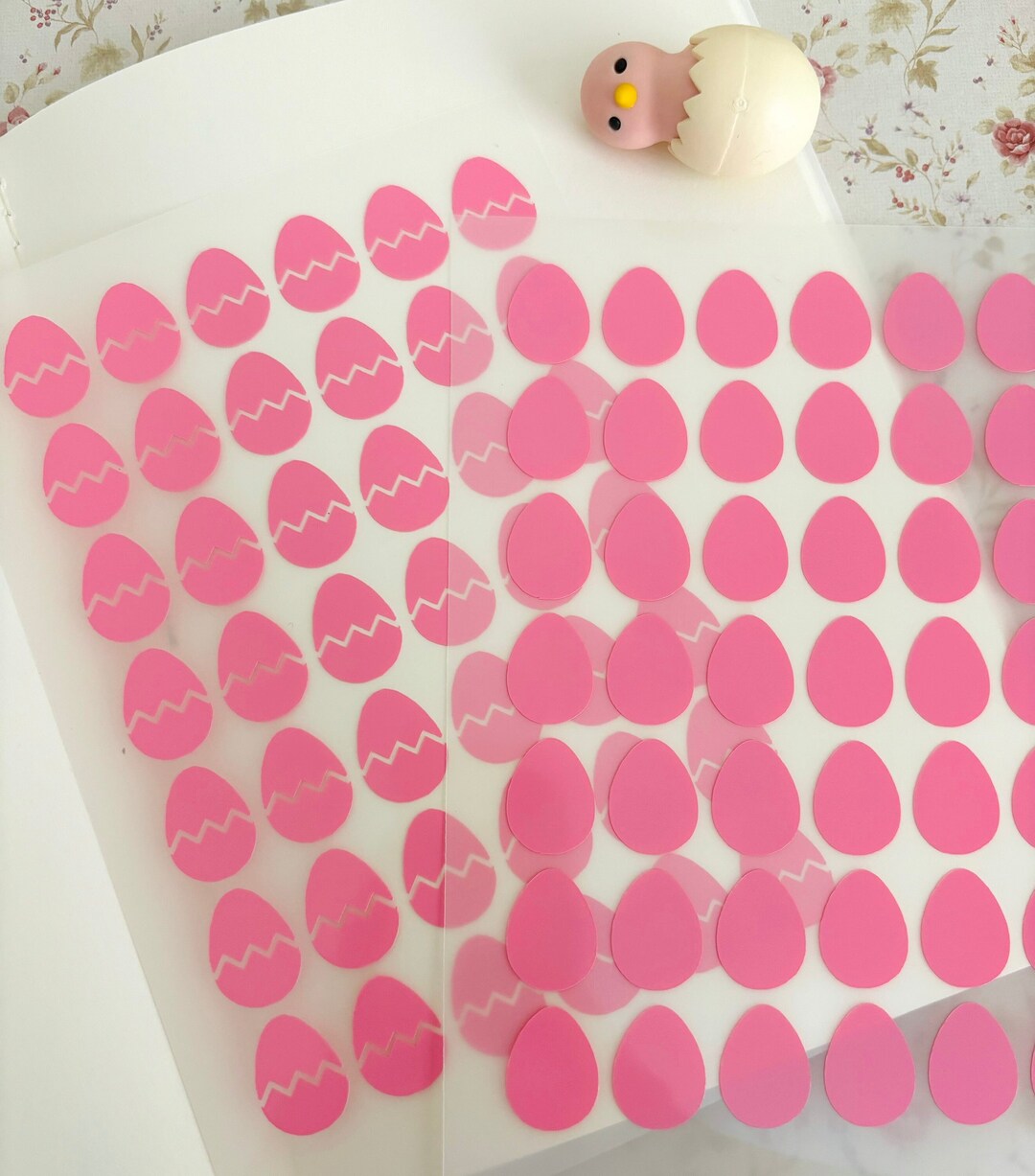 16mm Pink Easter Eggs Sticker Set, Pastel Eggs, Vinyl Stickers, Happy ...
