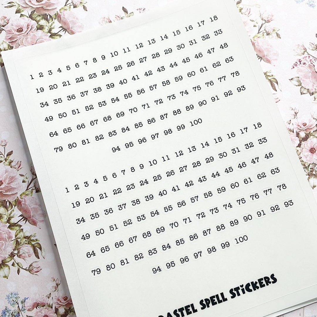 Tiny Number Stickers: 1-100, Clear Planner Stickers - Etsy