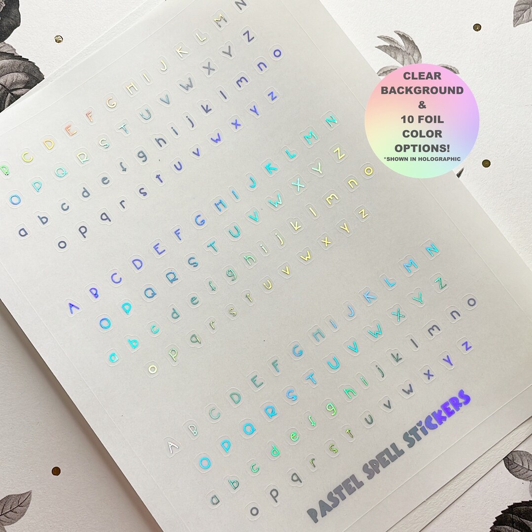 Tiny Letter Stickers Blush Font Uppercase Letters Lowercase - Etsy