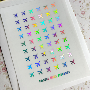 10mm Holographic Airplane Stickers, Travel Stickers, Travel Planner ...