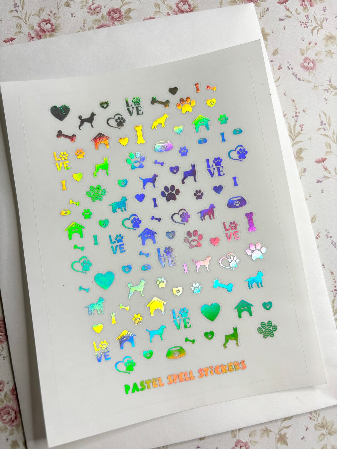 Scattered Dog Stickers Clear Sheet, Cute Dog, Pet Stickers, Puppy ...