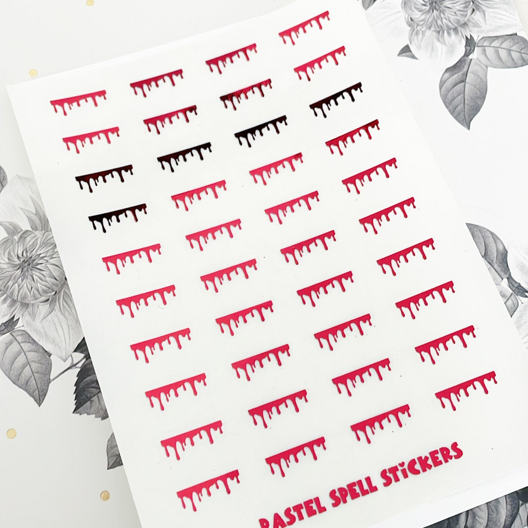 Red Blood Drips Stickers for Halloween, Vampire Themed Journals - Etsy