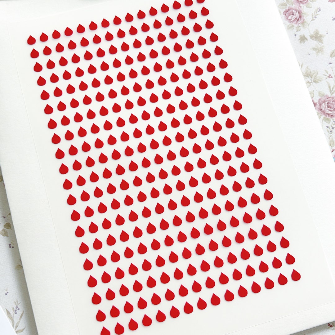 4mm Red Drops Period Tracker Stickers Vinyl Raindrop Decals for ...