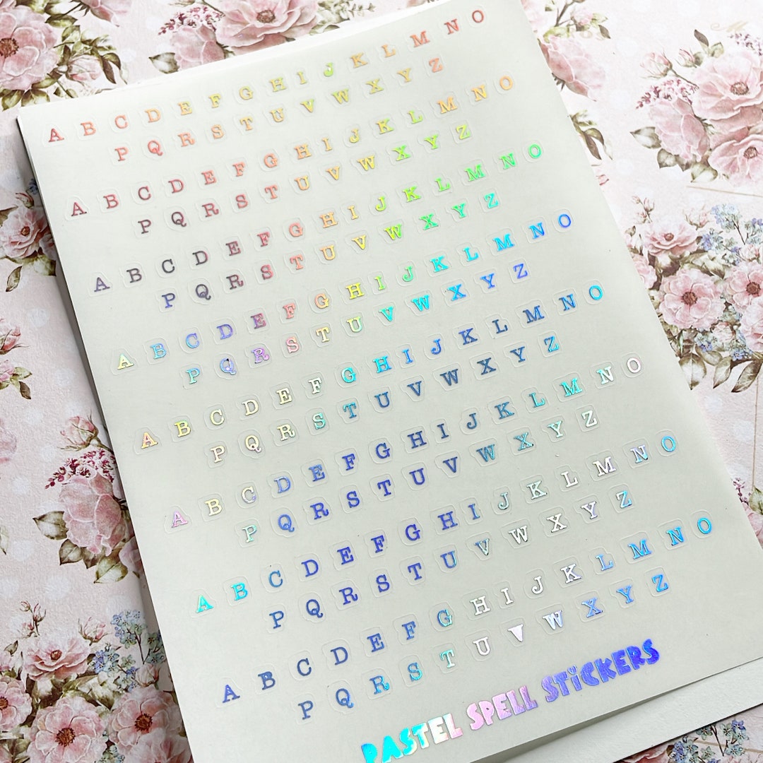 Tiny Clear Letter Stickers, Holographic Alphabet Stickers, Typewriter ...