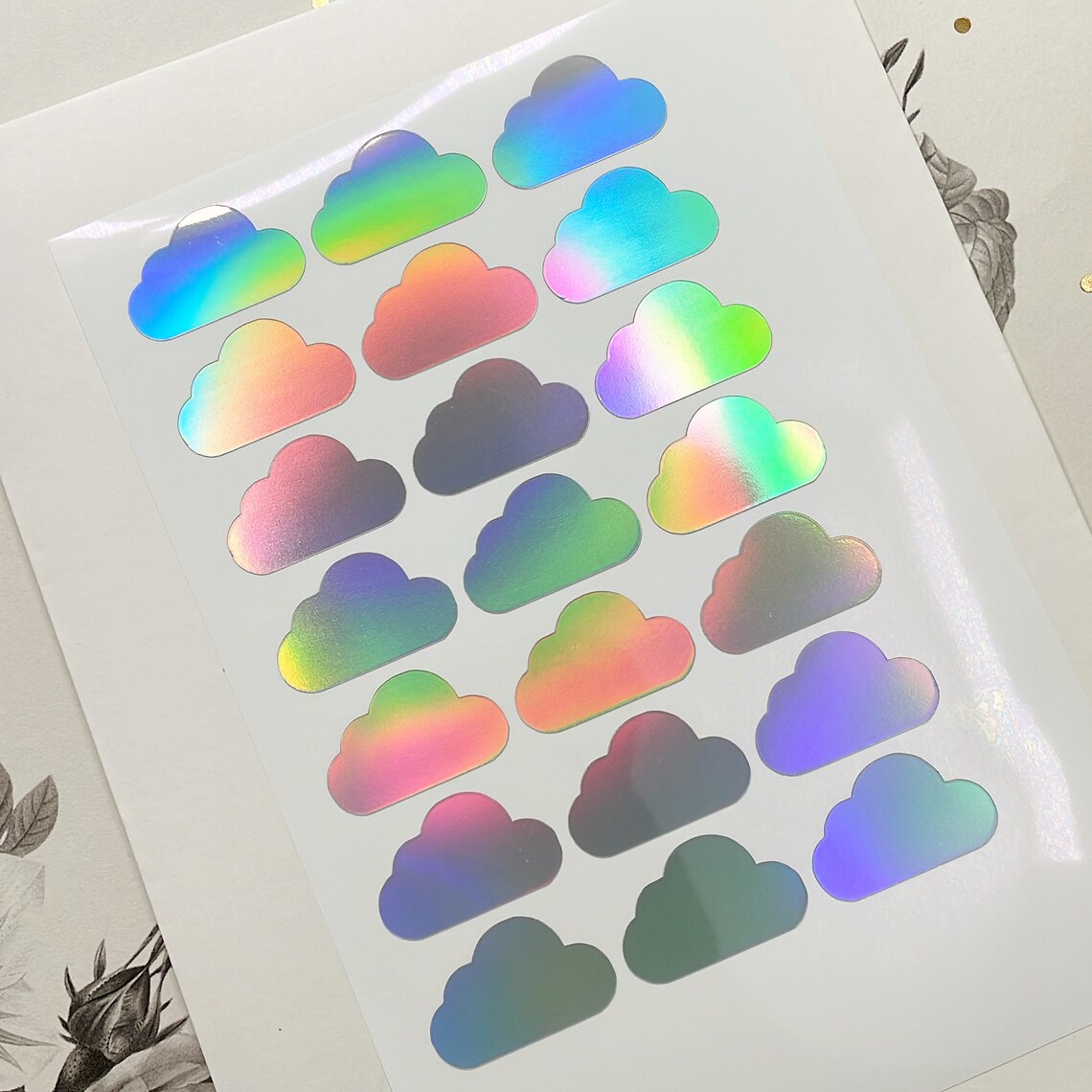 1 Inch Holographic Cloud Stickers Puffy Cloud Stickers - Etsy