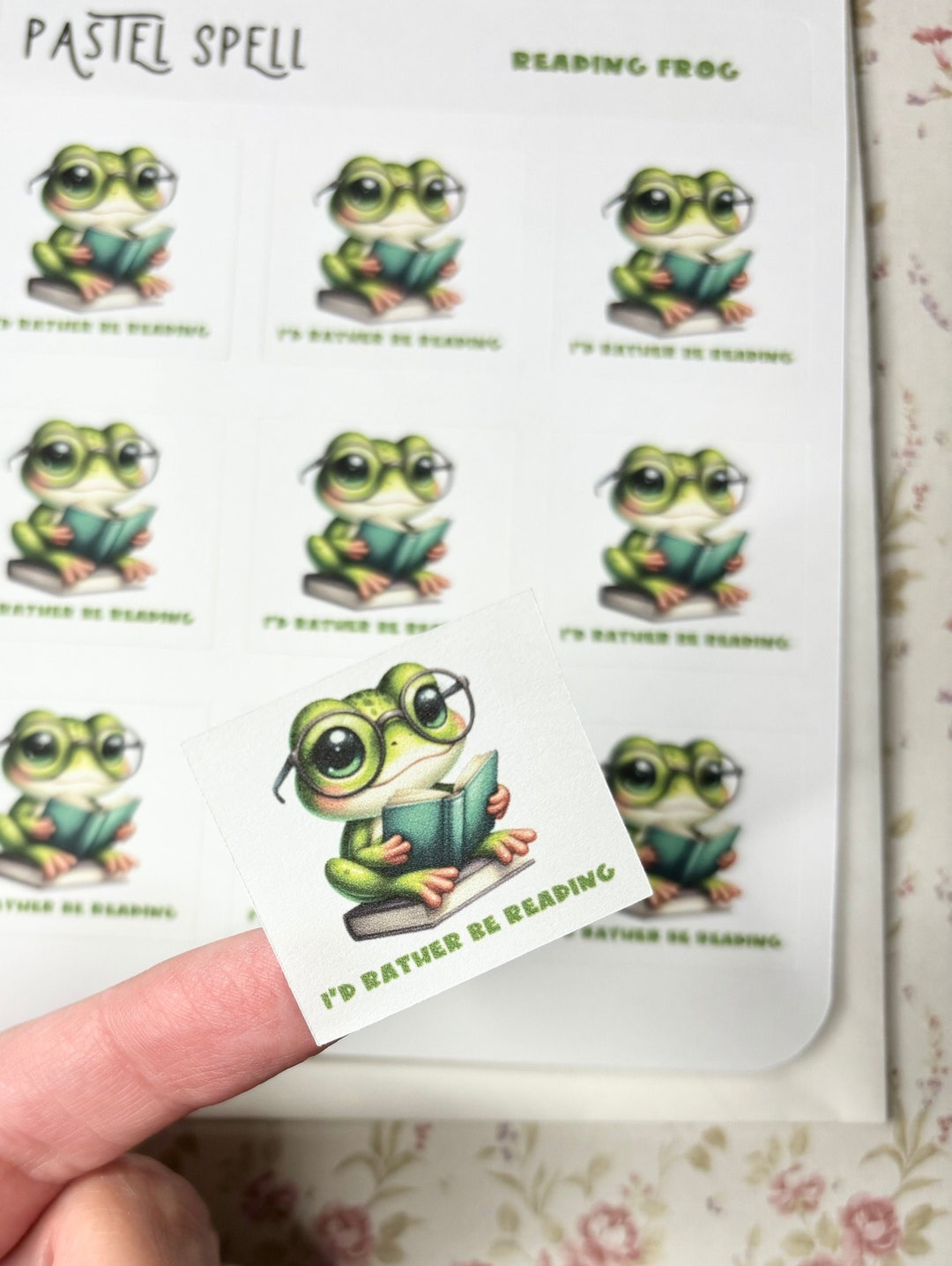 Reading Frog Stickers for Book Lovers, Cute Frogs Book Tok - Etsy